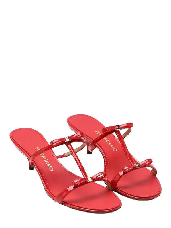 FERRAGAMO Flame Mini Bow Sandals - Red