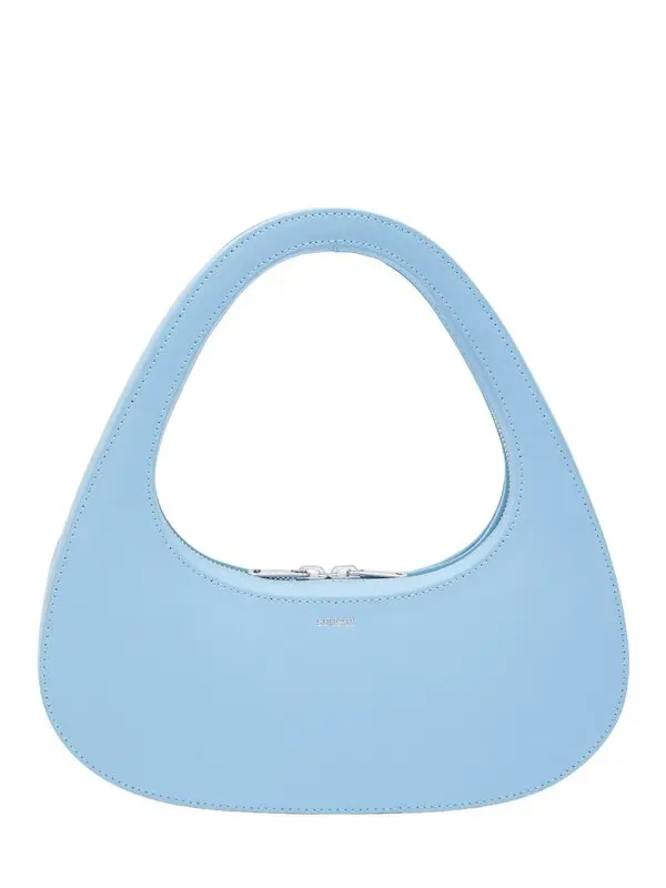 Coperni Micro Baguette Swipe Leather Bag - Light Blue