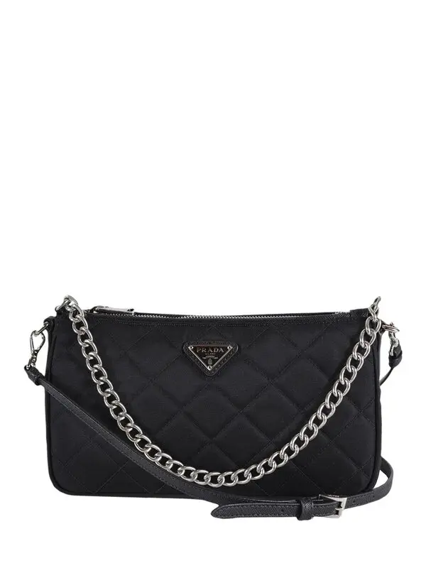 Prada Quilted Chain Shoulder Bag - Black