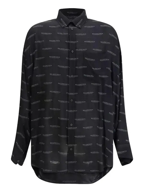Balenciaga Logo-print Shirt - Black