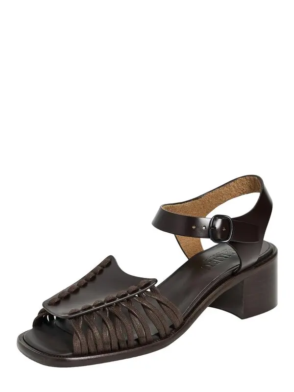 Hereu Alaro Two-part Heel Sandals - Dark Brown