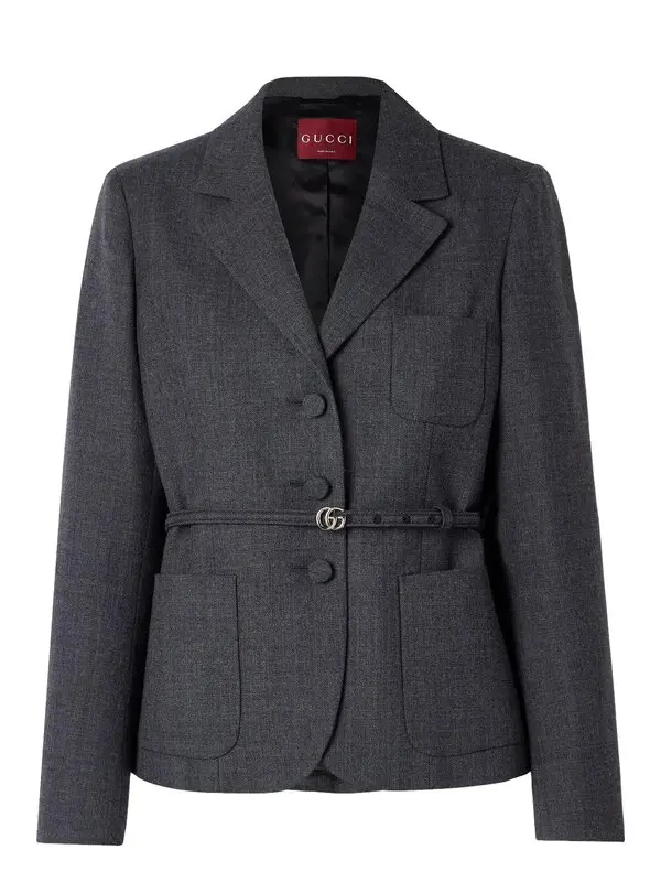 Gucci Grain De Poudre Wool Blazer - Gray