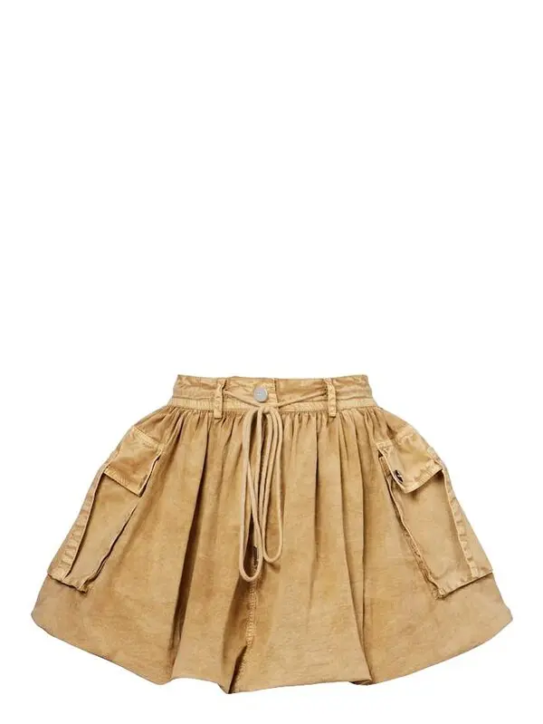 GANNI Cotton-blend Mini Skirt - Beige