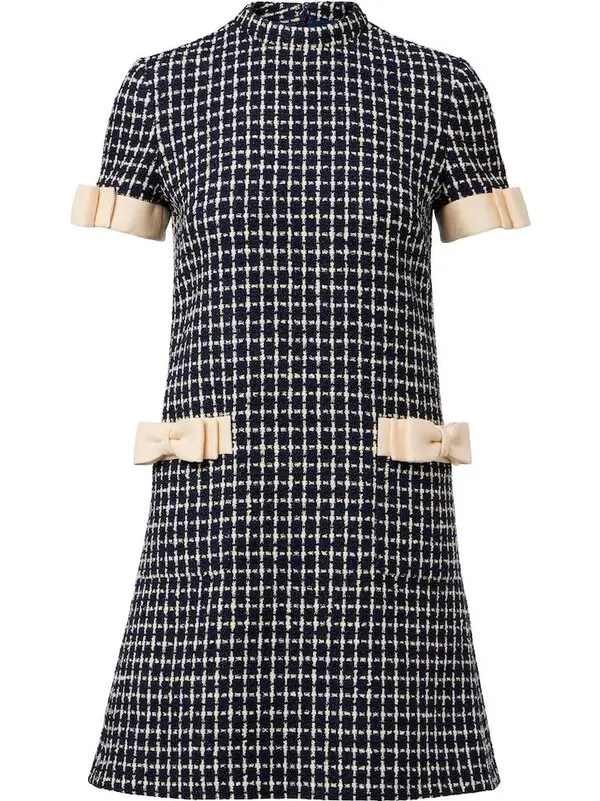 Valentino Garavani Wool-blend Bouclé Minidress - Blue