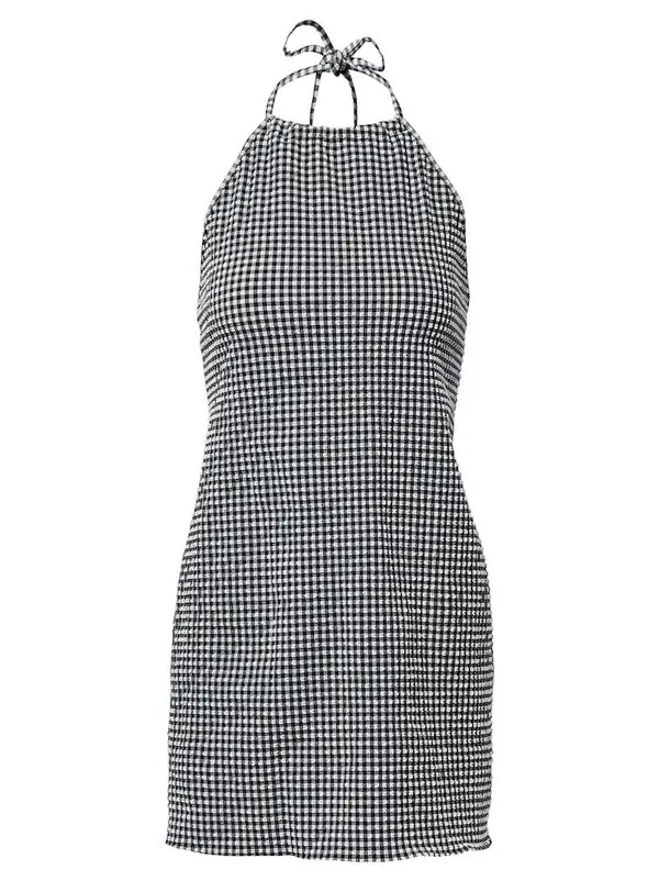 Hunza G Gingham Seersucker Minidress - Black