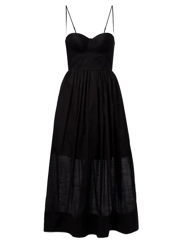 Zimmermann Rhiannon Gathered Corset Dress - Black