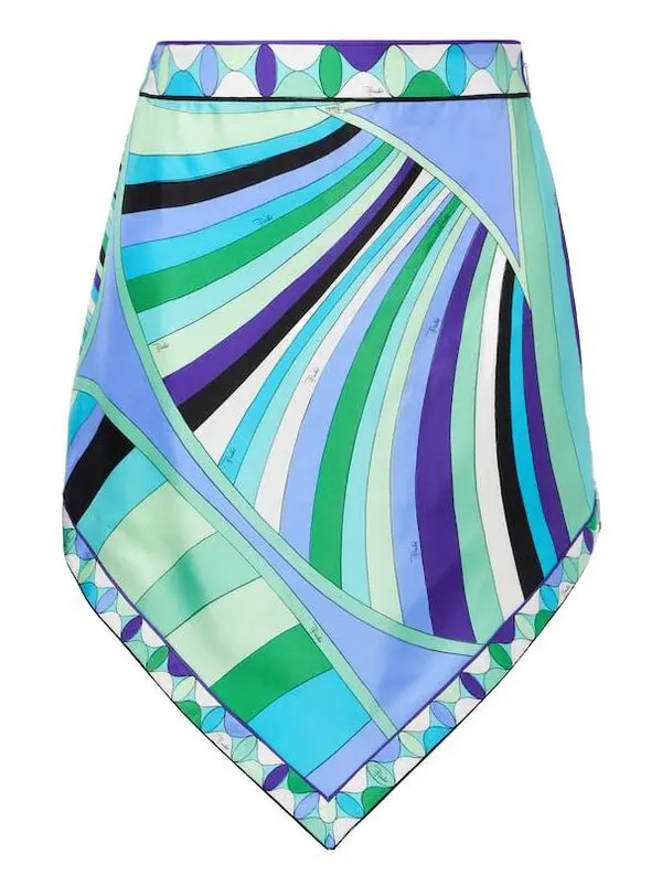 Emilio Pucci Iride Printed Mini Skirt - Blue