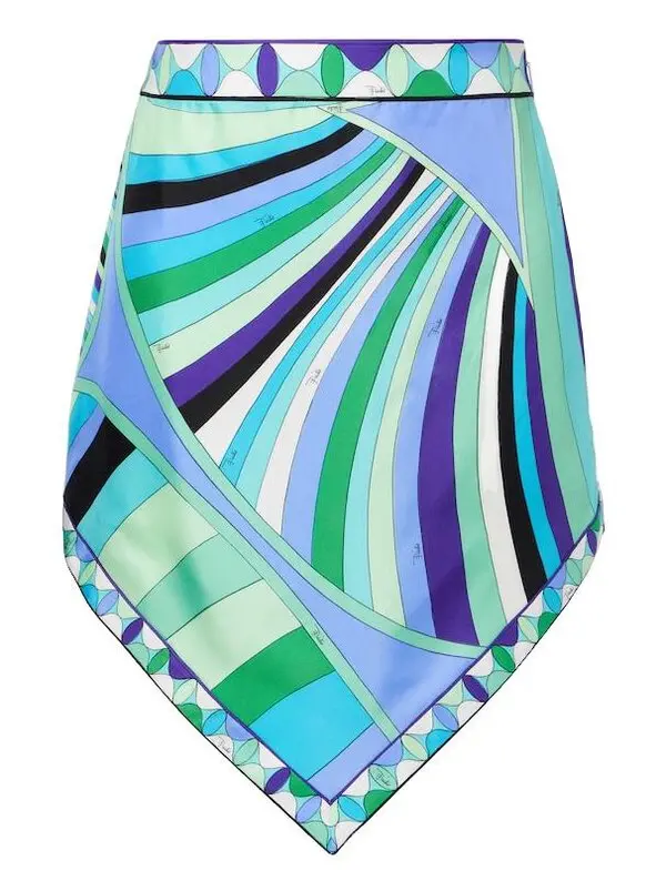 Emilio Pucci Iride Printed Mini Skirt - Blue