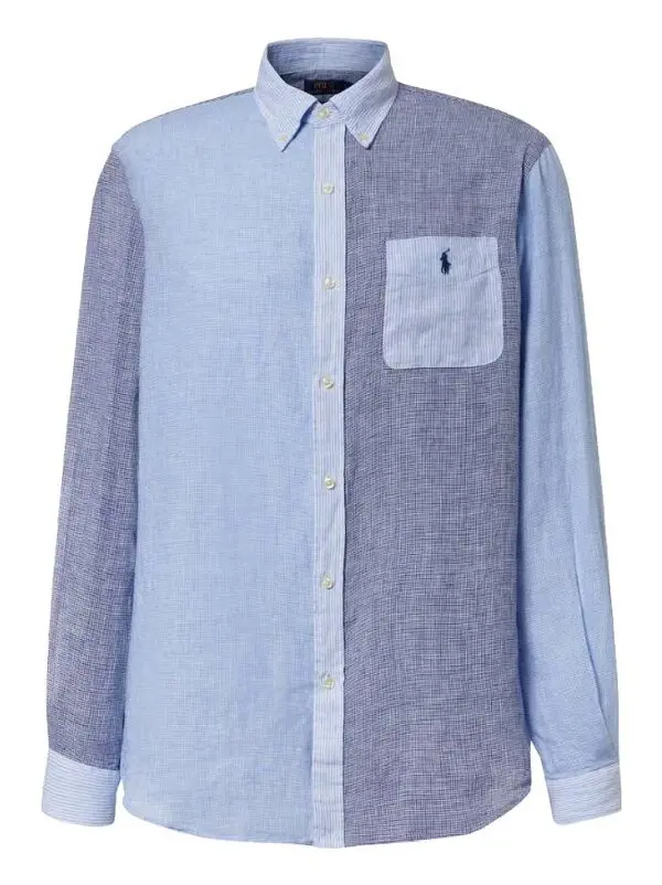 Polo Ralph Lauren Patchwork Linen Shirt - Blue