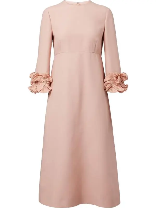 Valentino Garavani Ruffled Crêpe Couture Midi Dress - Pink