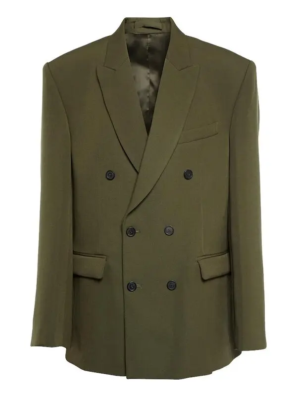 Wardrobe.NYC Double-breasted Virgin Wool Blazer - Green