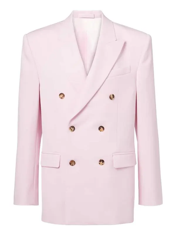 Wardrobe.NYC Double-breasted Virgin Wool Blazer - Pink