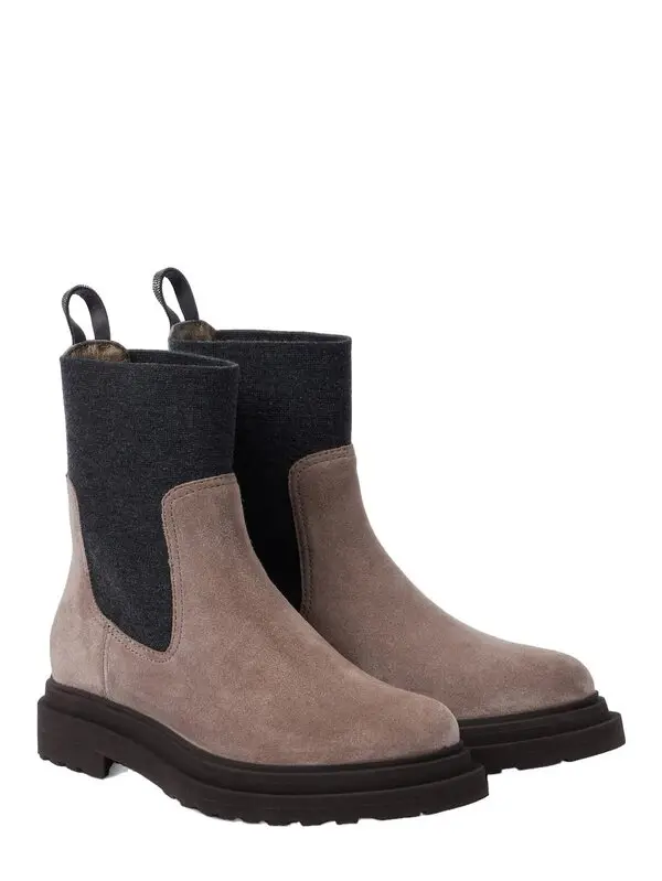 Brunello Cucinelli Suede Ankle Boots - Brown