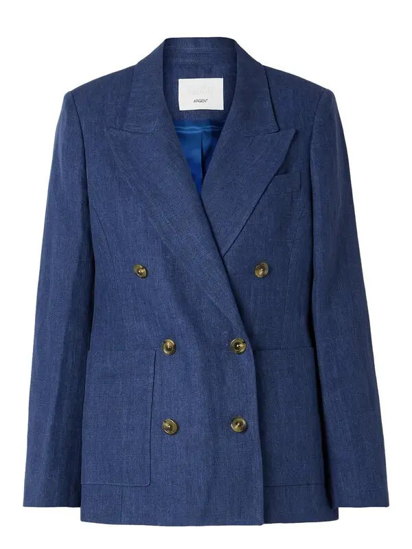 Citizens Of Humanity Argent Chelsea Linen Blazer - Blue