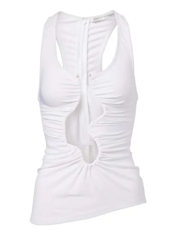Christopher Esber Salacia Cutout Ruched Tank Top - White