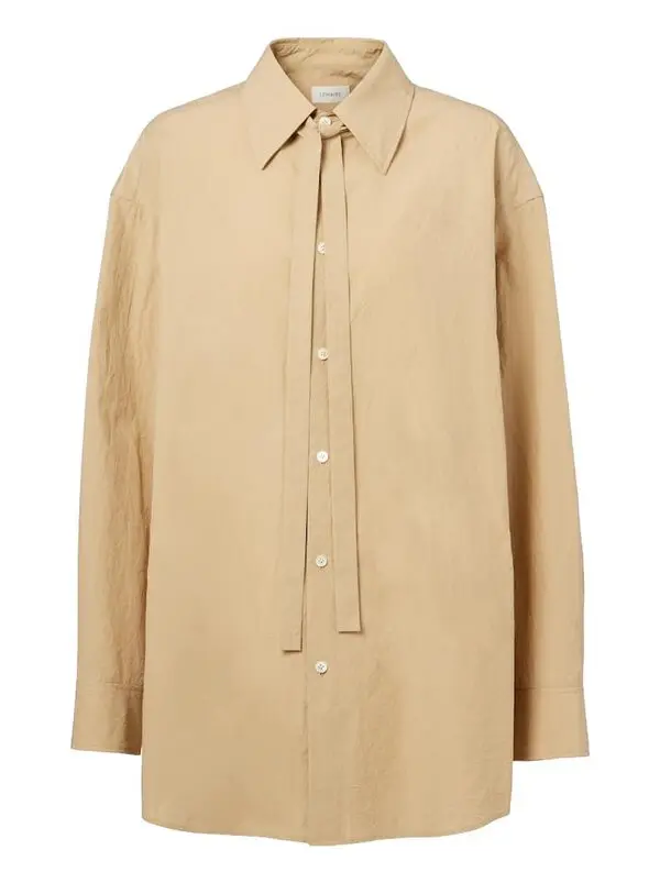 LEMAIRE Tie-detailed Cotton Shirt - Beige