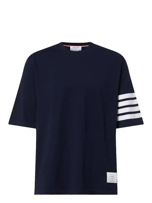 Thom Browne 4-bar Cotton Jersey T-shirt - Blue