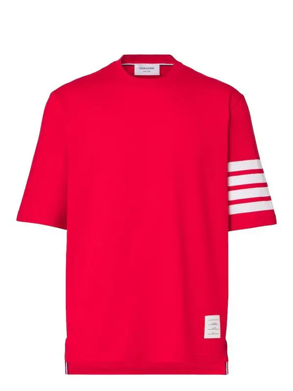Thom Browne 4-bar Cotton Jersey T-shirt - Red