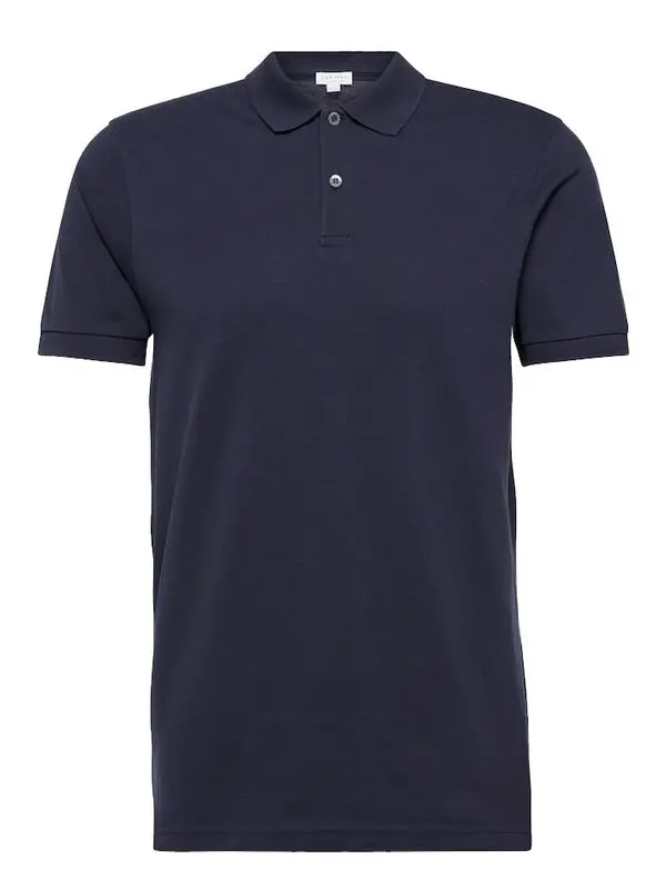 Sunspel Cotton Polo Shirt - Blue