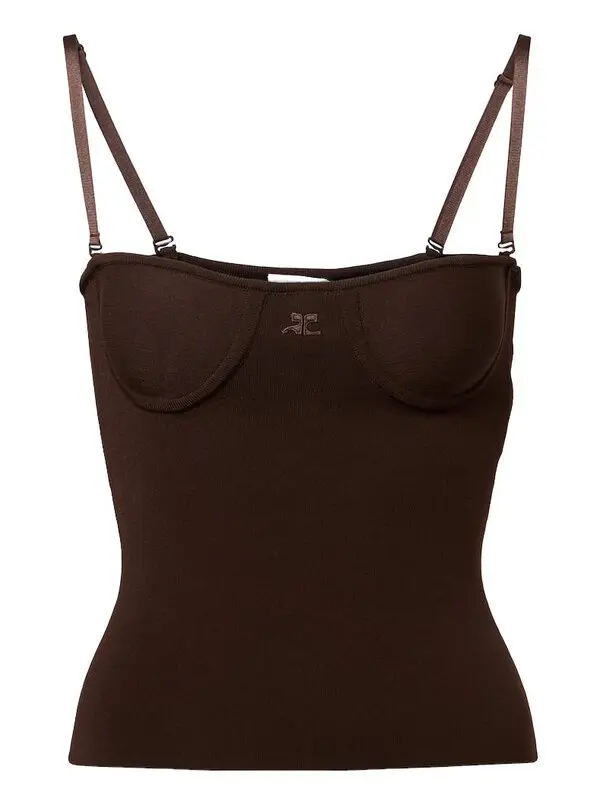 COURREGES Courrèges Logo Tank Top - Brown