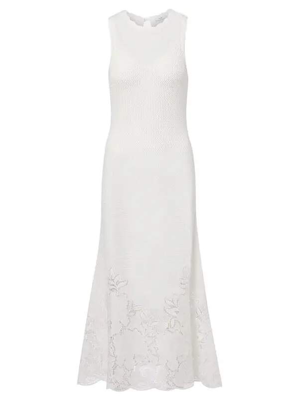 Erdem Open-knit Cotton Maxi Dress - White