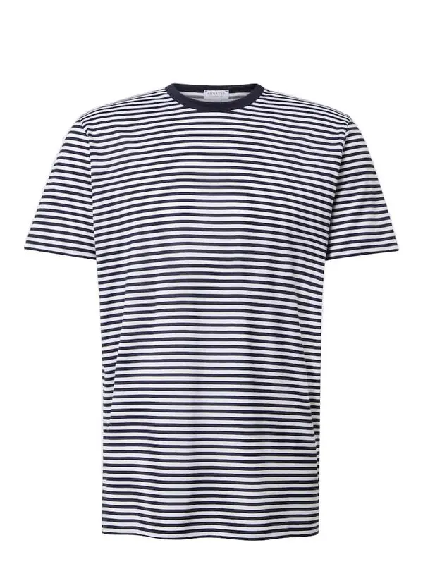 Sunspel Striped Cotton Jersey T-shirt - Blue