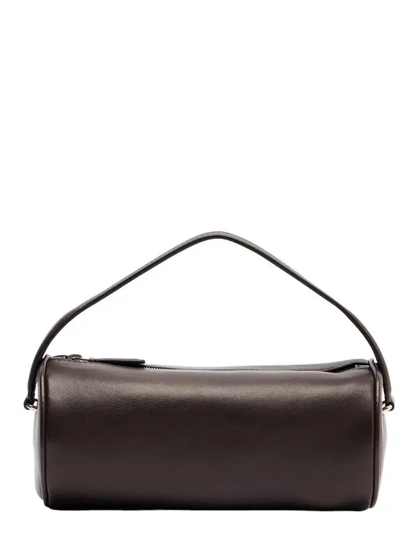 THE ROW Round '90s Leather Tote Bag - Brown