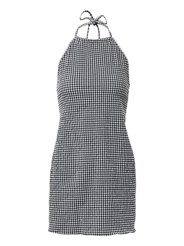 Hunza G Gingham Seersucker Minidress - Black