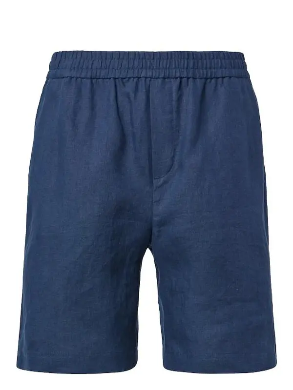 Sunspel Linen Shorts - Blue