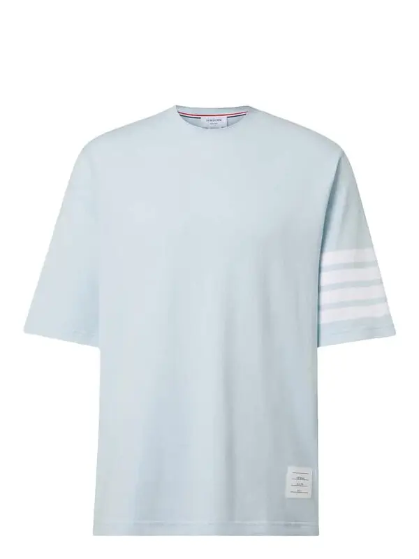 Thom Browne 4-bar Cotton Jersey T-shirt - Blue