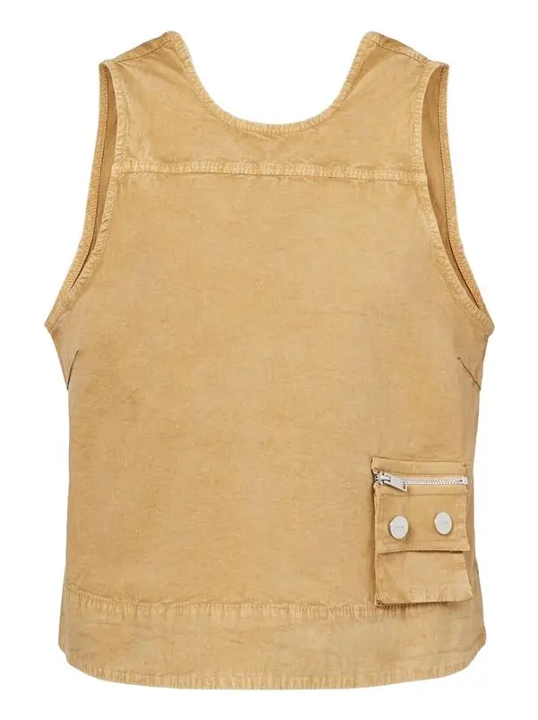 GANNI Cotton-blend Top - Beige