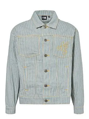 New Era Boxy-fit Striped Denim Jacket - Multi