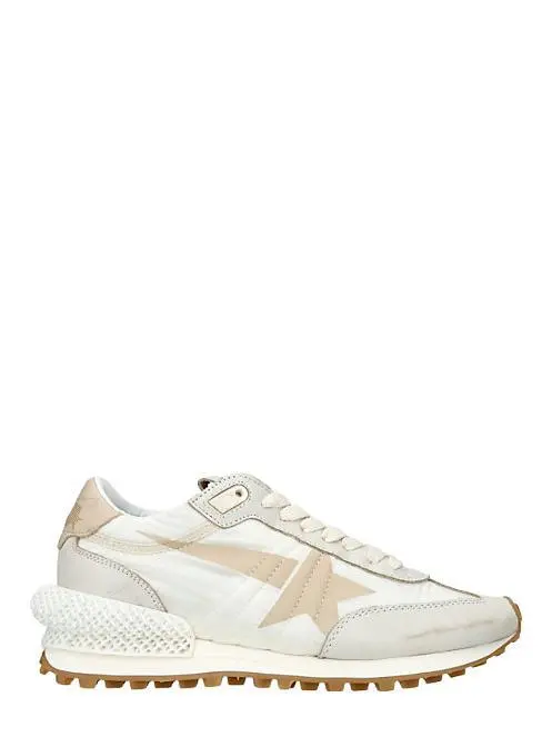 GOLDEN GOOSE Suede And Fabric Low-top Trainers - Beige Comb
