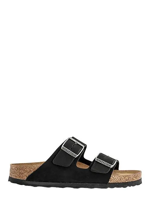 BIRKENSTOCK Arizona Leather Sandals - Black Nubuck Sfb