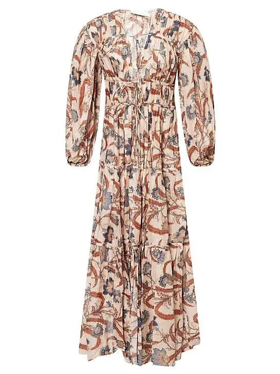 Zimmermann Ascension Floral-print Cotton Maxi Dress - Blue Indienne Floral