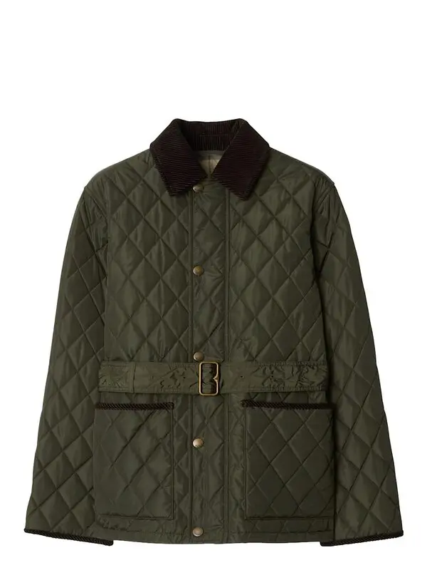 Burberry Chiltern Quilted Barn Jacket With Belt - Shale