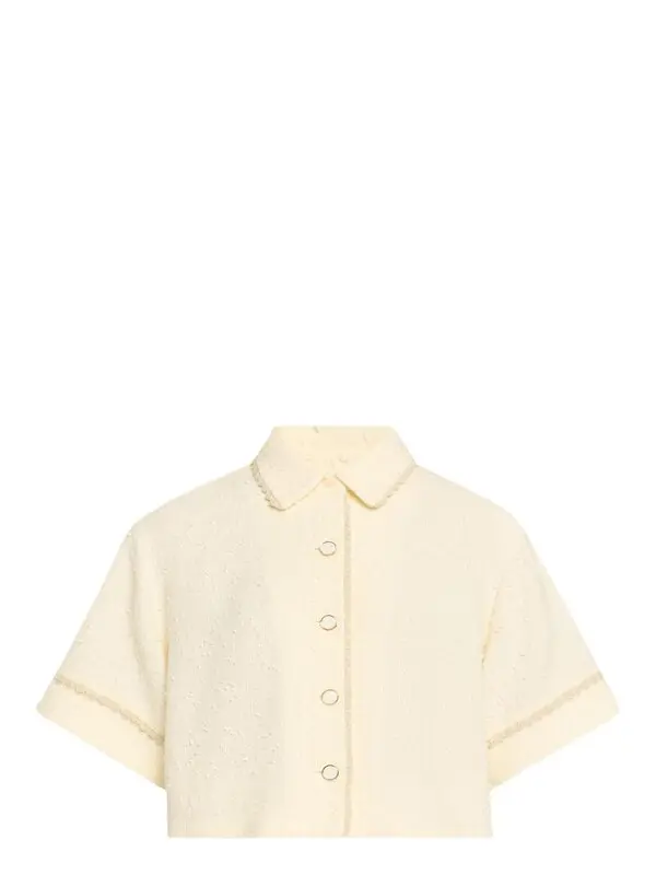 Simkhai Khloe Boucle Short-sleeve Shirt - Ivory