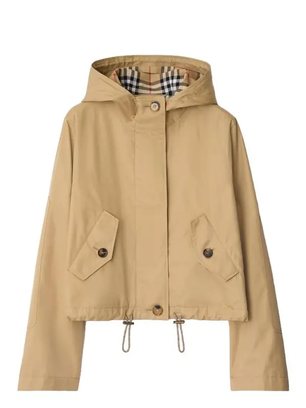 Burberry Short Gabardine Parka - Beige