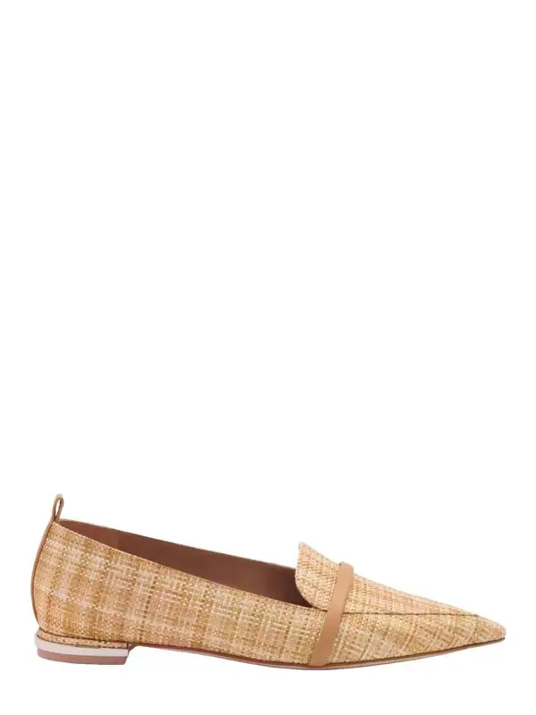 MALONE SOULIERS Dora Raffia Loafers - Neutrals