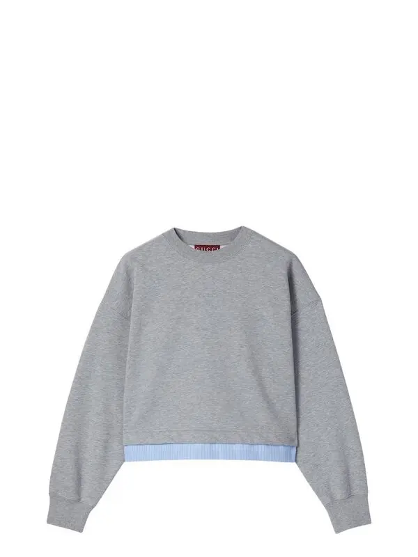Gucci Cotton Jersey Sweatshirt With Embroidery - Grey