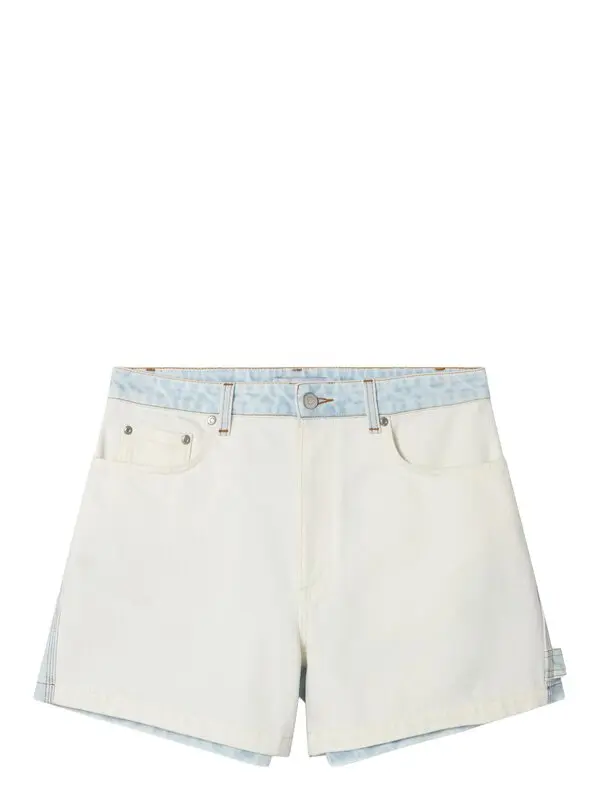 Stella McCartney Paneled Denim Shorts - White/blue
