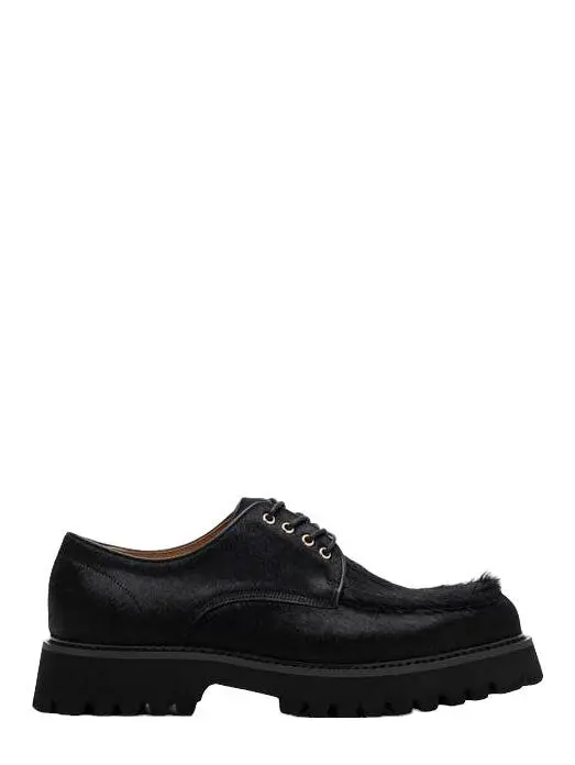 MARC NOLAN Luca Calf Hair Lug Sole Derby - Black Horse