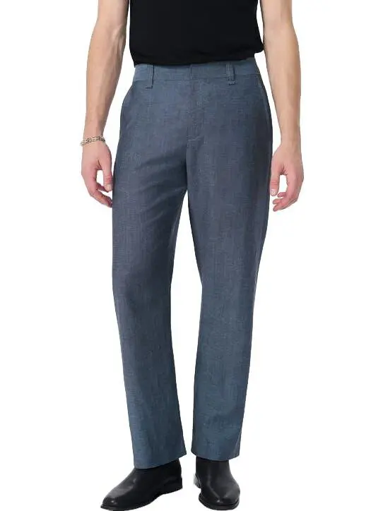 Rag & Bone Evan Donegal Wool Blend Tapered Pants - Blue