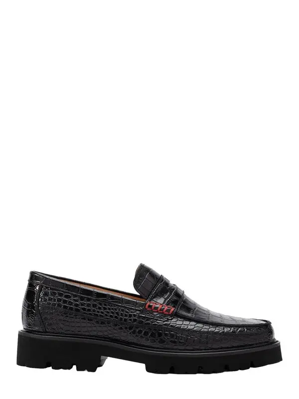 MARC NOLAN Adler Lug Sole Loafer - Black Croc