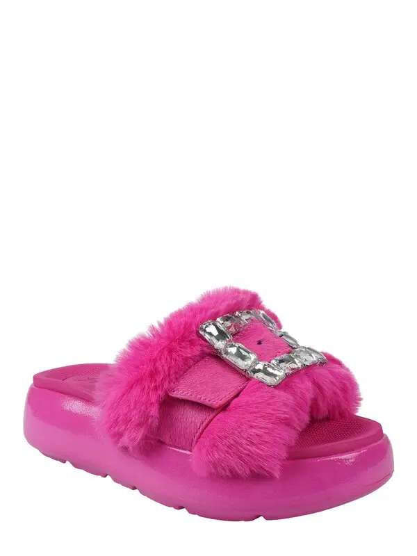 ZIGI Faux Fur Platform Sandal - Fuschia