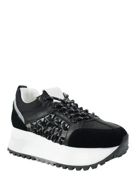 ZIGI Dynamo Platform Wedge Sneakers - Black