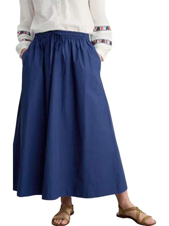 SEASALT CORNWALL Organic Cotton Drawstring Maxi Skirt - Yacht