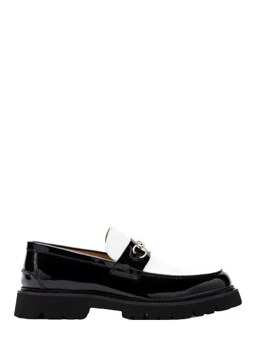 MARC NOLAN Blake Bit Loafer - Black/ White Patent