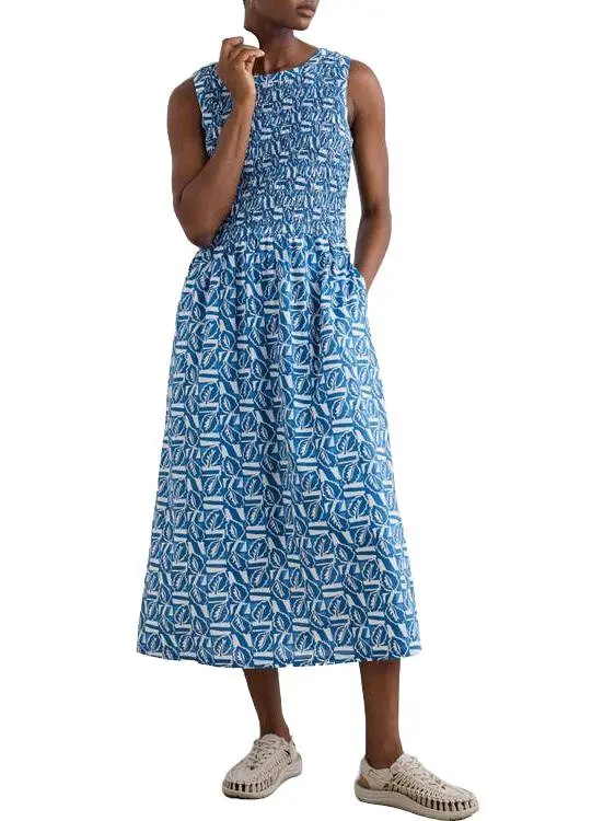 SEASALT CORNWALL Meadowsweet Sleeveless Midi Dress - Leaf Patch Sailor