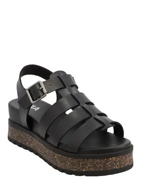 Mia Kaja Platform Fisherman Sandal - Black